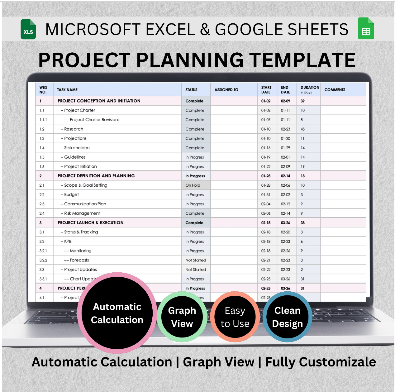 Project Planning Excel Template Excel Spreadsheet Google Sheets Project ...